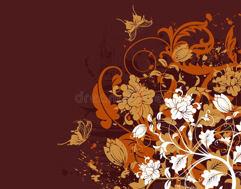 Floral scroll background stock vector. Illustration of flower - 4933837