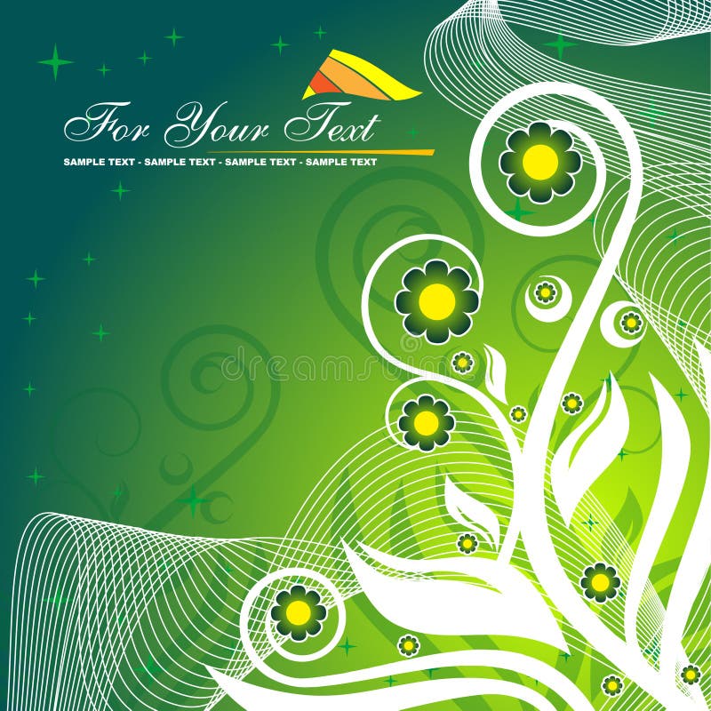 Green Floral Banner or Letterhead and Corner Stock Vector ...