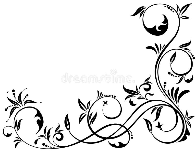 Bw foliage border stock illustration. Illustration of accent - 821284