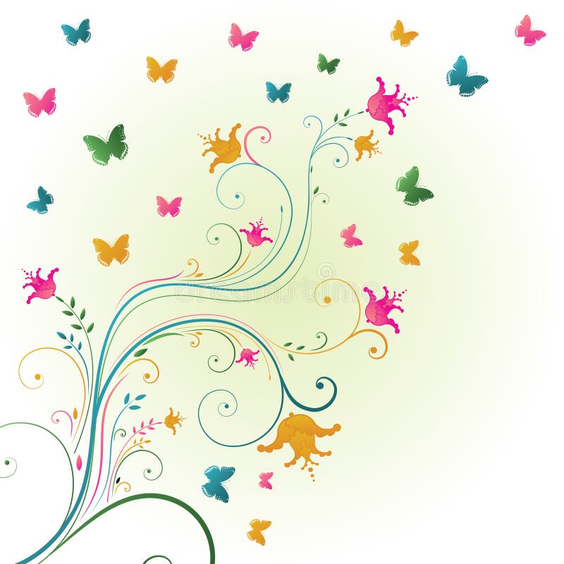Abstract Butterfly Floral Background Stock Vector - Illustration of ... Abstract Butterfly Floral Background Stock Vector - Illustration of ...