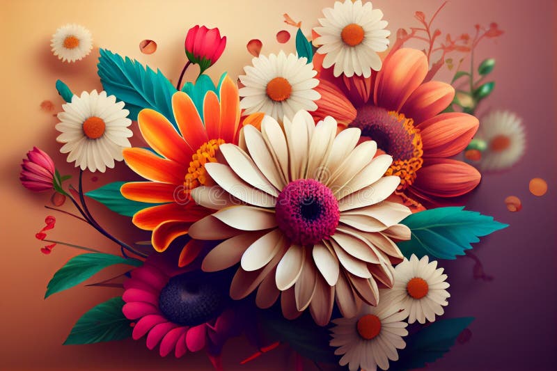 Floral Background, AI Generated Stock Photo - Image of blossom ...
