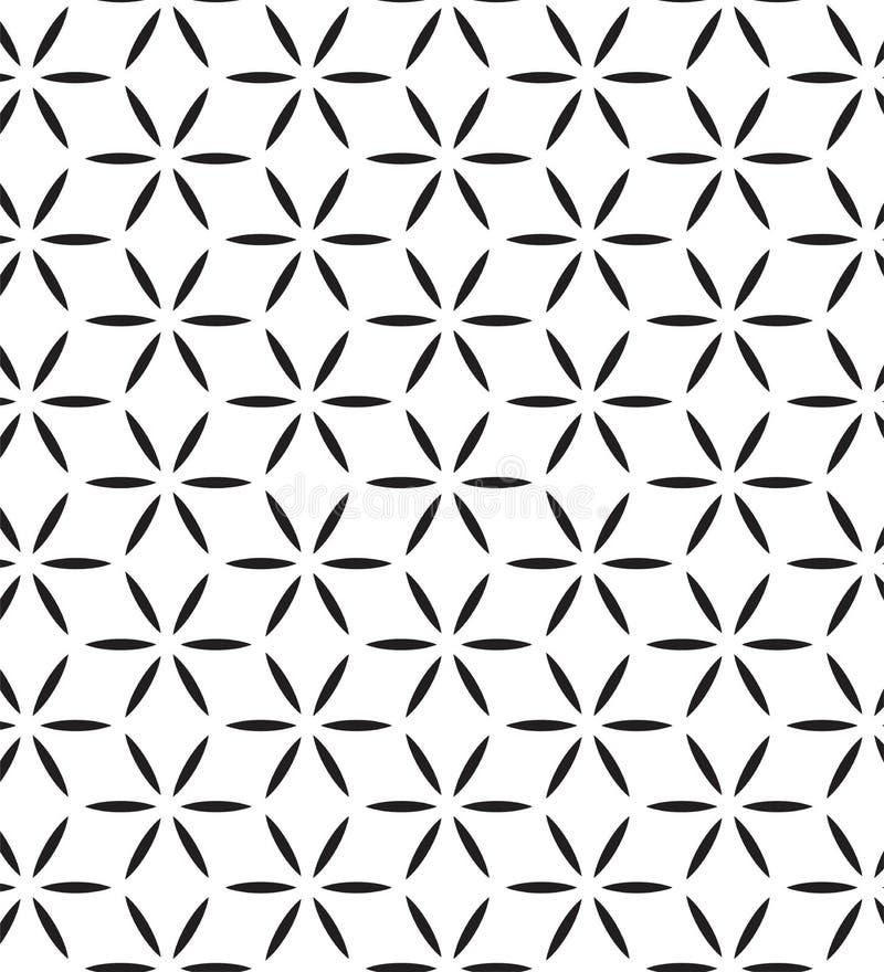SEAMLESS VECTOR PATTERN. GEOMERTIC FLORAL OUTLINE MONOCHROME TEXTURE ...