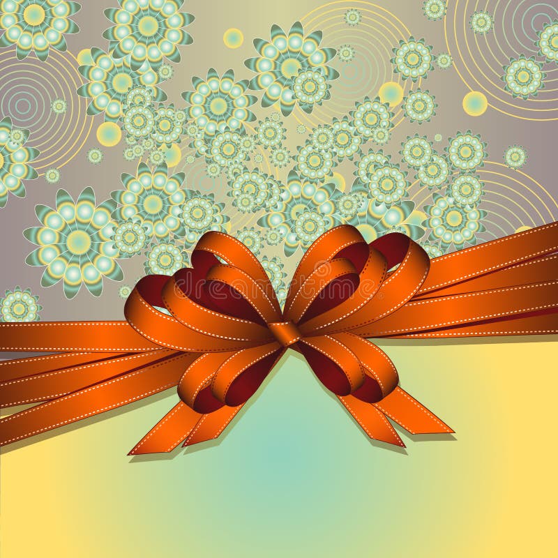 Floral background with bow stock vector. Illustration of decorative ...