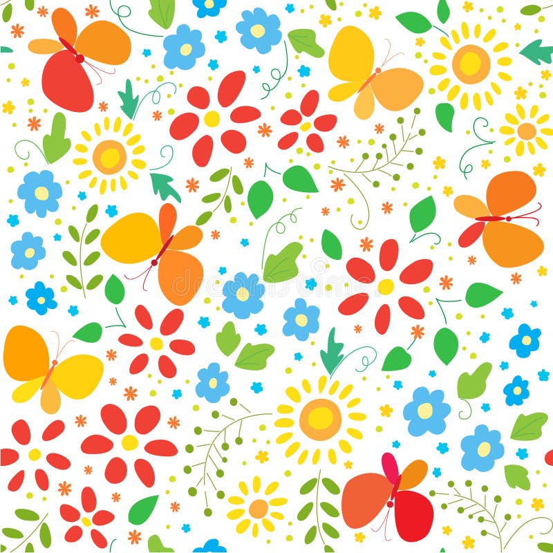 Floral Background with Butterflys Stock Vector - Illustration of clip ...