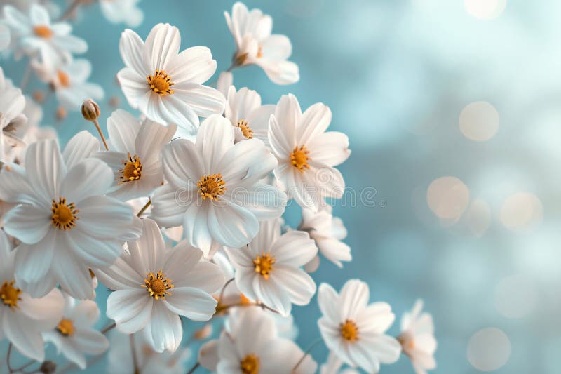 Floral Background, Daisies in Soft Lighting. Empty Space Stock ...
