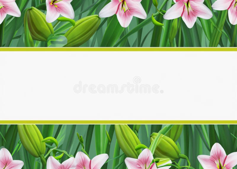 Beautiful Lilies Border Background Stock Photo - Image of tulip, pink ...