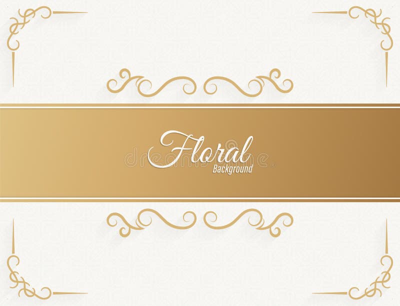 Floral Background Golden Banner Design Stock Illustration ...