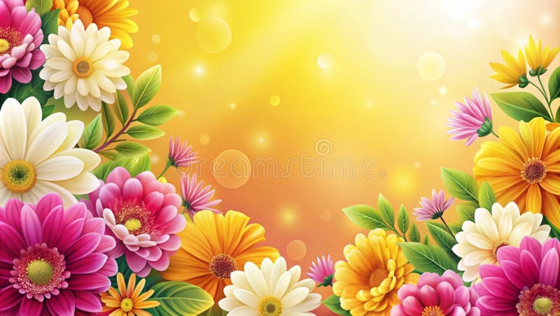 Floral Background with Gradient Color and Space in the Middle for ...