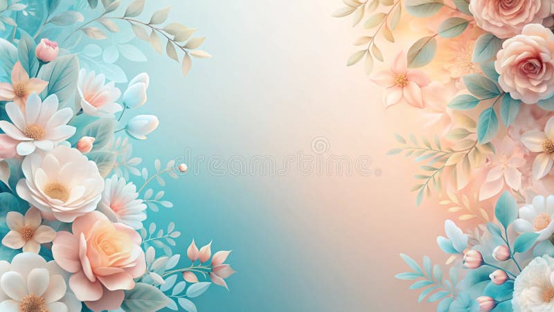 Floral Background with Gradient Color and Space in the Middle for ...