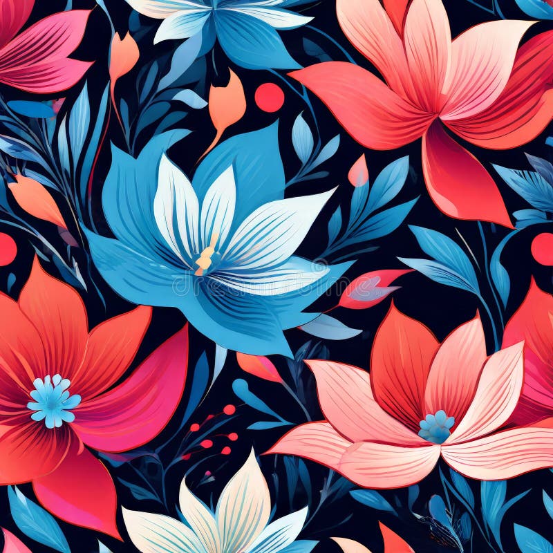 A Floral Background with Grain Texture Effect Stock Illustration ...