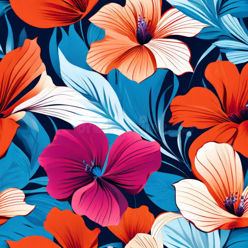 A Floral Background with Grain Texture Effect Stock Illustration ...