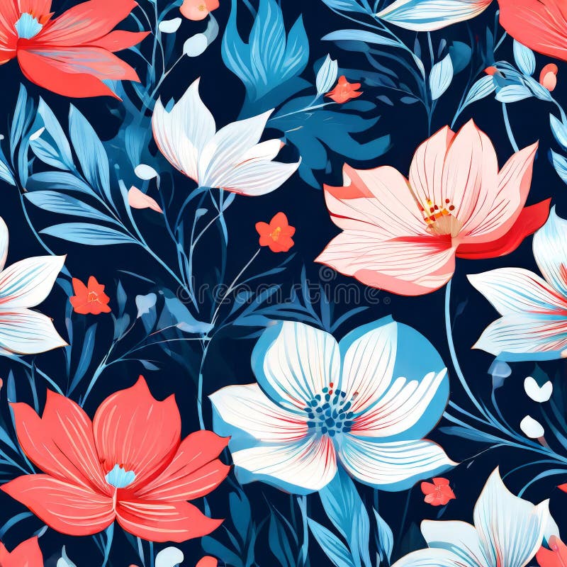 A Floral Background with Grain Texture Effect Stock Illustration ...