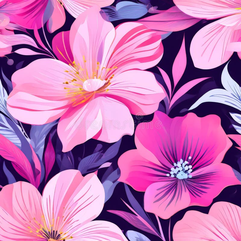 A Floral Background with Grain Texture Effect Stock Illustration ...