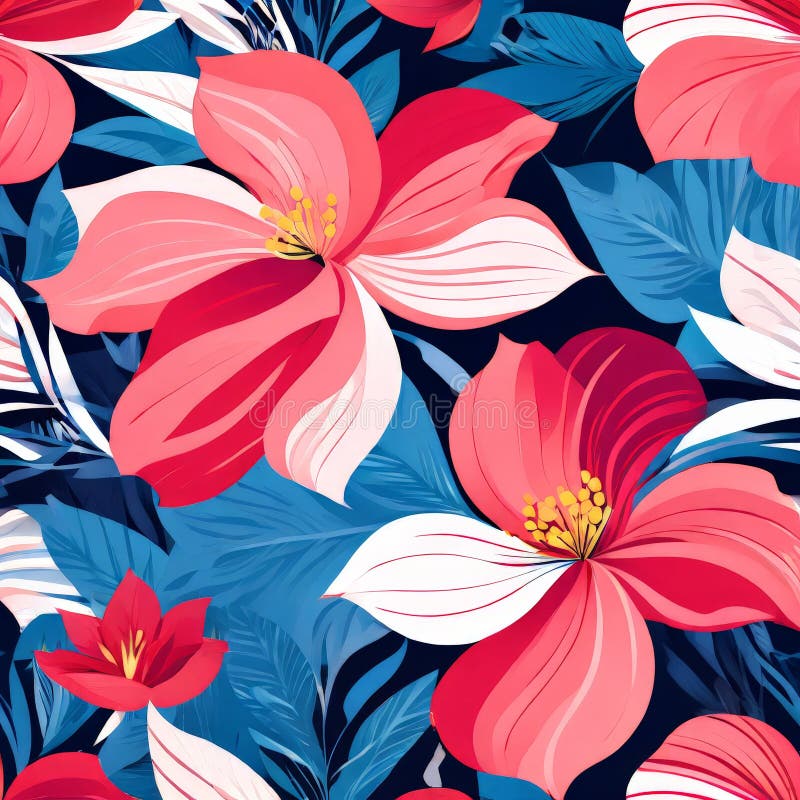 A Floral Background with Grain Texture Effect Stock Illustration ...