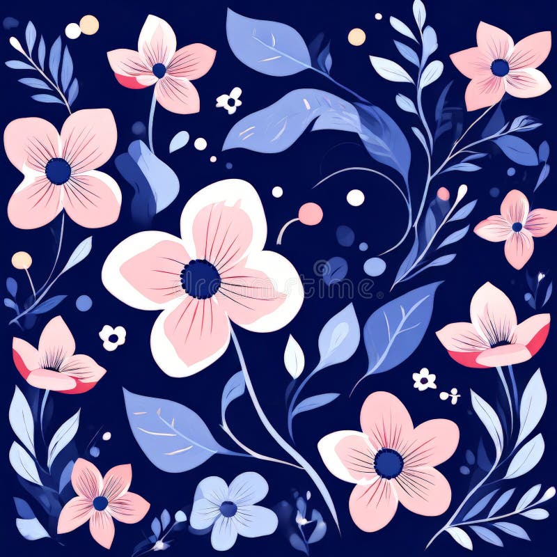 A Floral Background with Grain Texture Effect Stock Illustration ...