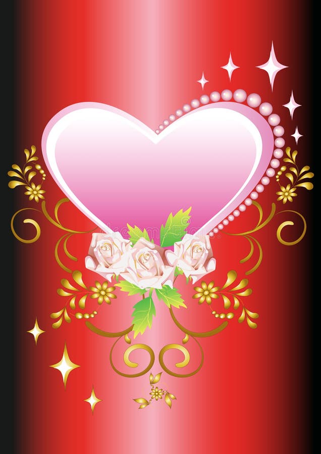 Floral background heart stock vector. Illustration of design - 12453956