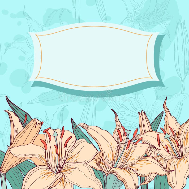 Floral Background Invitation Card Stock Illustration - Illustration of ...