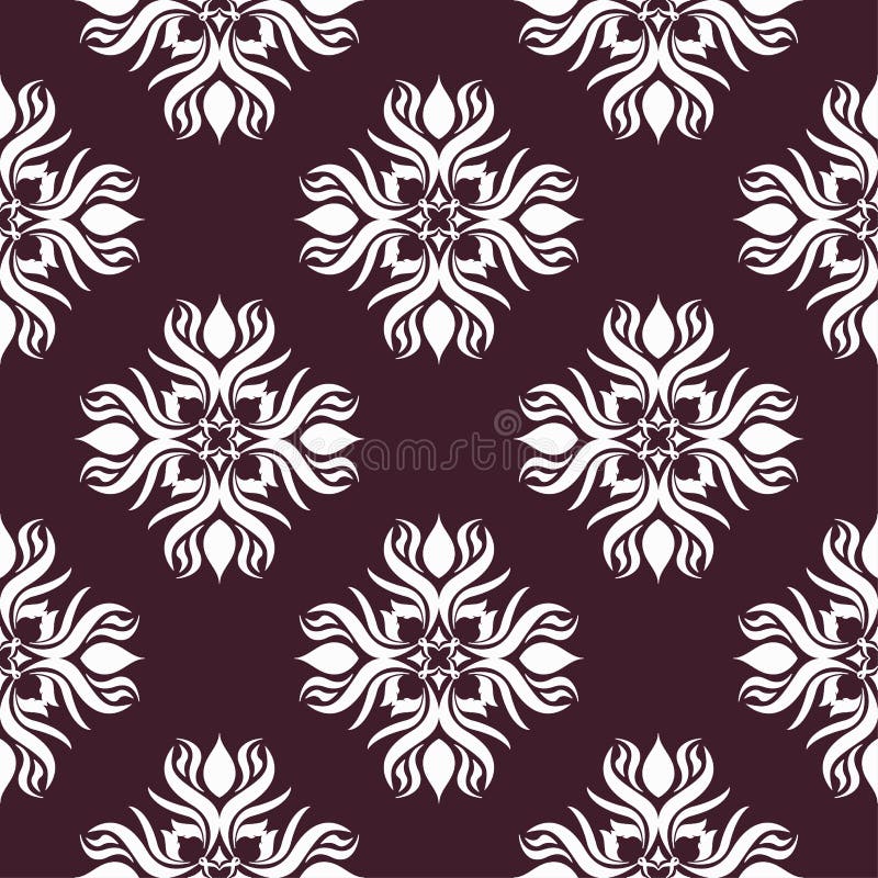 Floral Background with Maroon Seamless Pattern Stock Vector ...