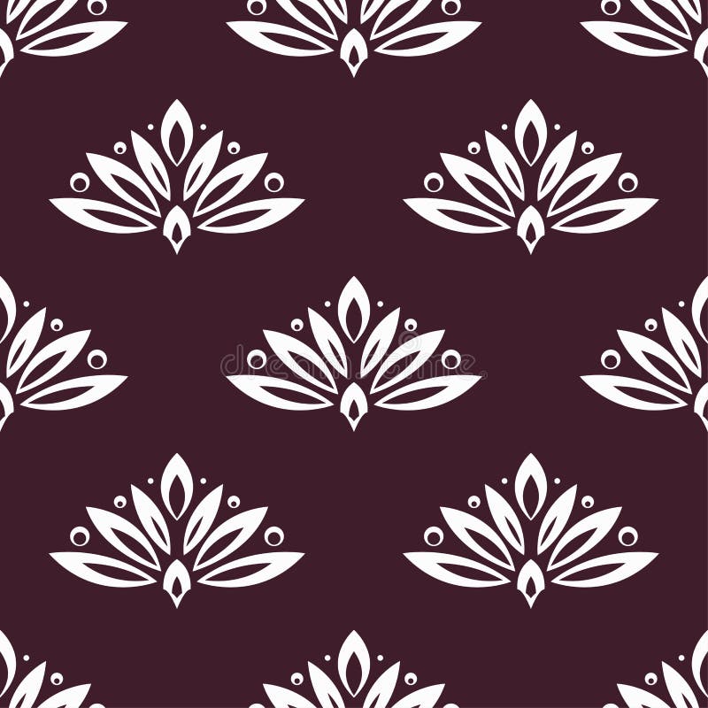 Floral Background with Maroon Seamless Pattern Stock Vector ...