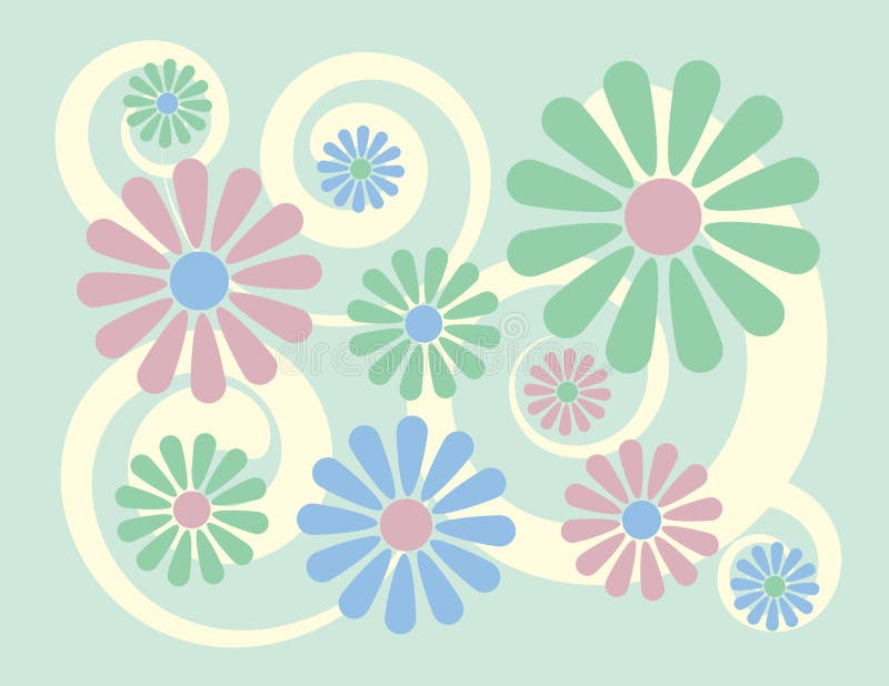 Floral Background Mint Green Stock Vector - Illustration of flowery ...
