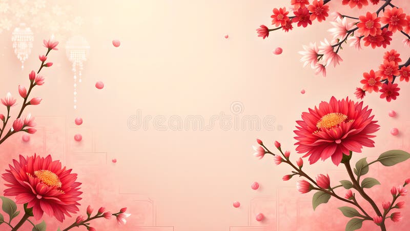 Floral Background with Pink and Red Flowers. Concept of Spring, Beauty ...