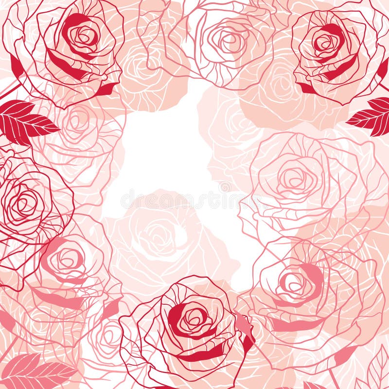 Floral Background with Pink Roses Stock Vector - Illustration of floral ...