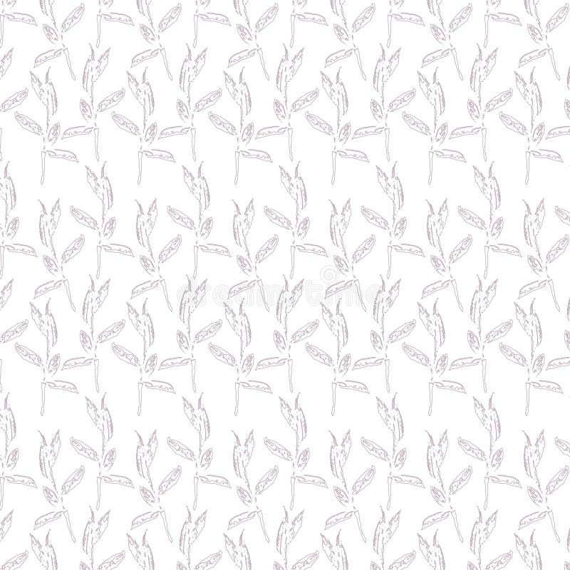 Floral Background. Seamless White Leaves Pattern Stock Illustration ...