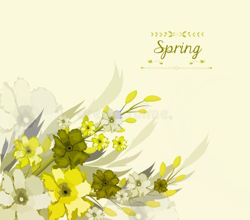 Floral Background, Spring Theme, Greeting Card Stock Vector ...