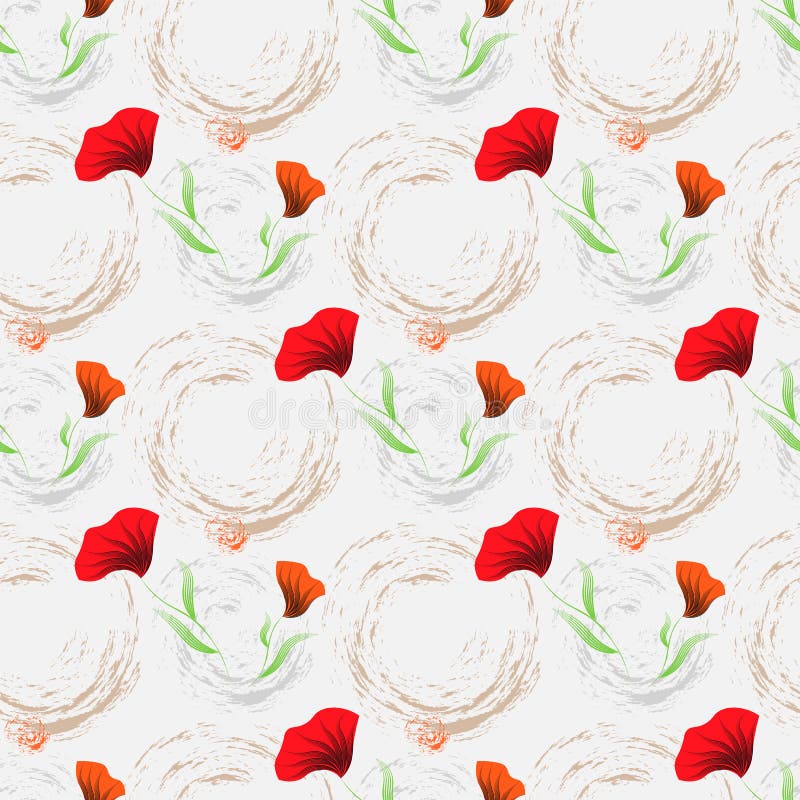 Floral Background Wallpaper. Seamless Pattern with Poppy Stock ...