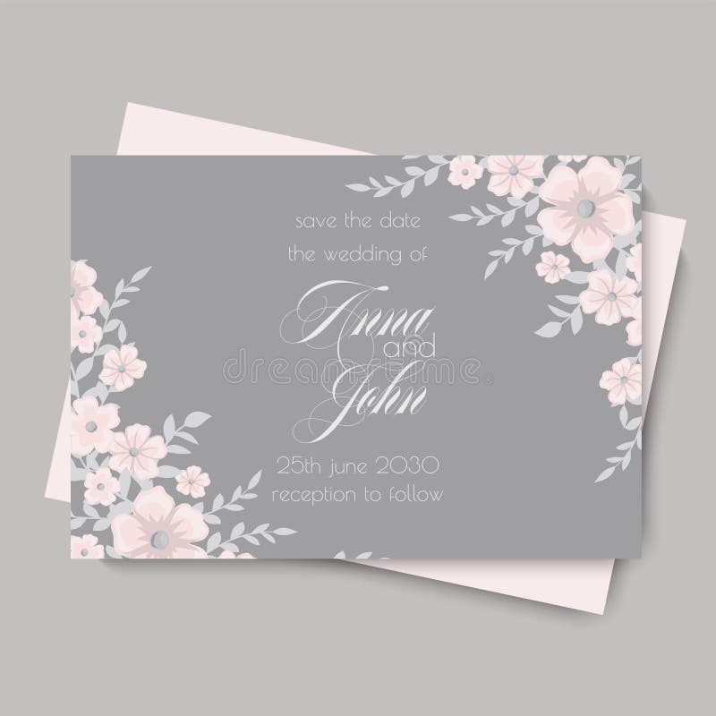 Floral Backgrounds Wedding Cards Stock Vector - Illustration of autumn ...