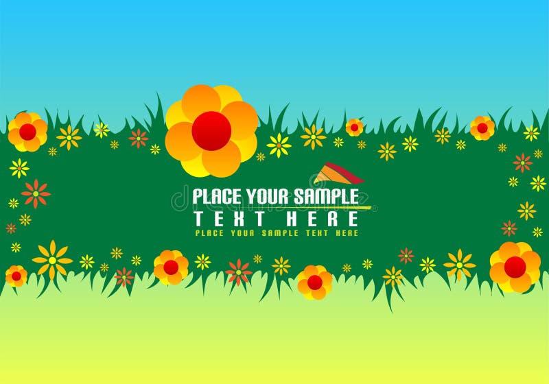Floral banner stock vector. Illustration of blue, green - 5645880