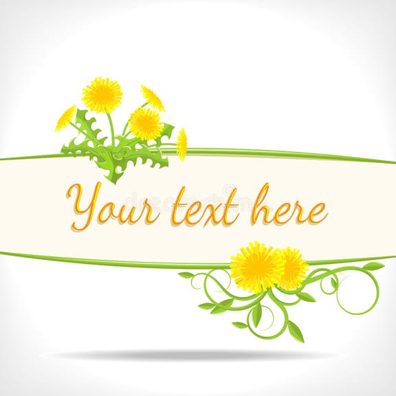 Floral Banner with Dandelion Stock Vector - Illustration of herb ...