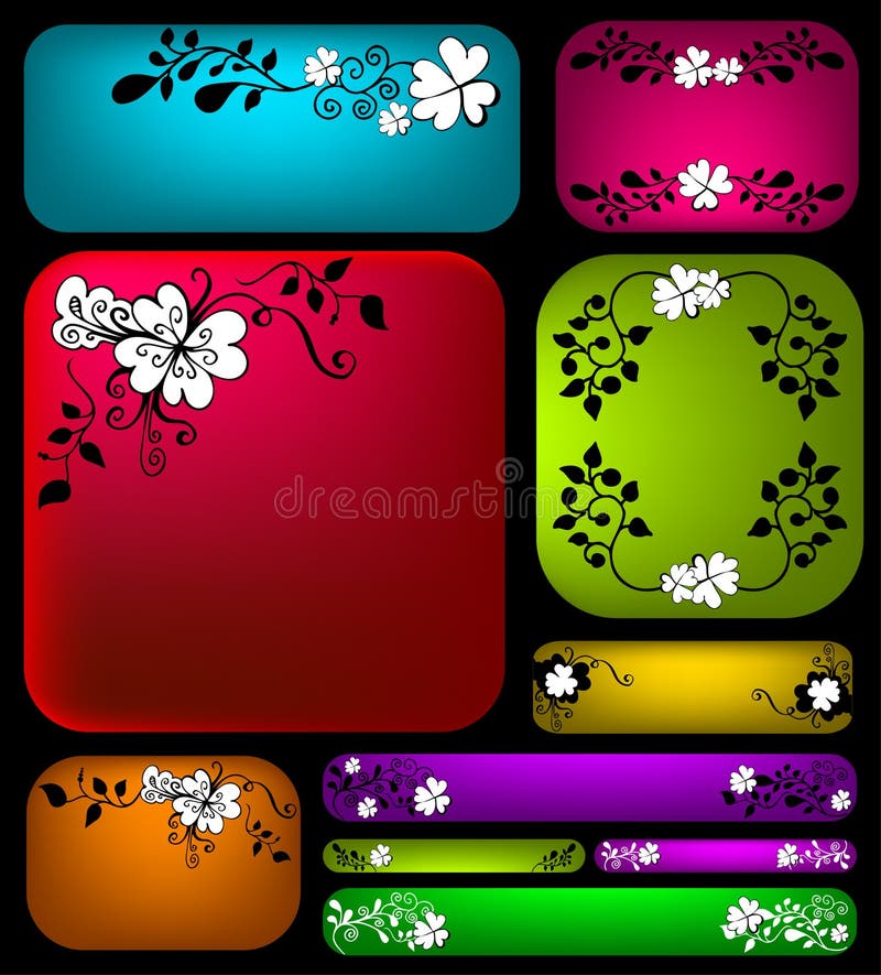 Floral banner set stock vector. Illustration of decor - 13938360