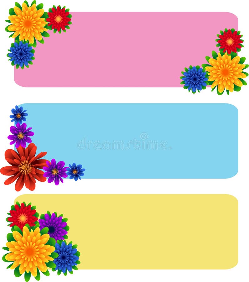 Floral banner set stock vector. Illustration of pattern - 16688448