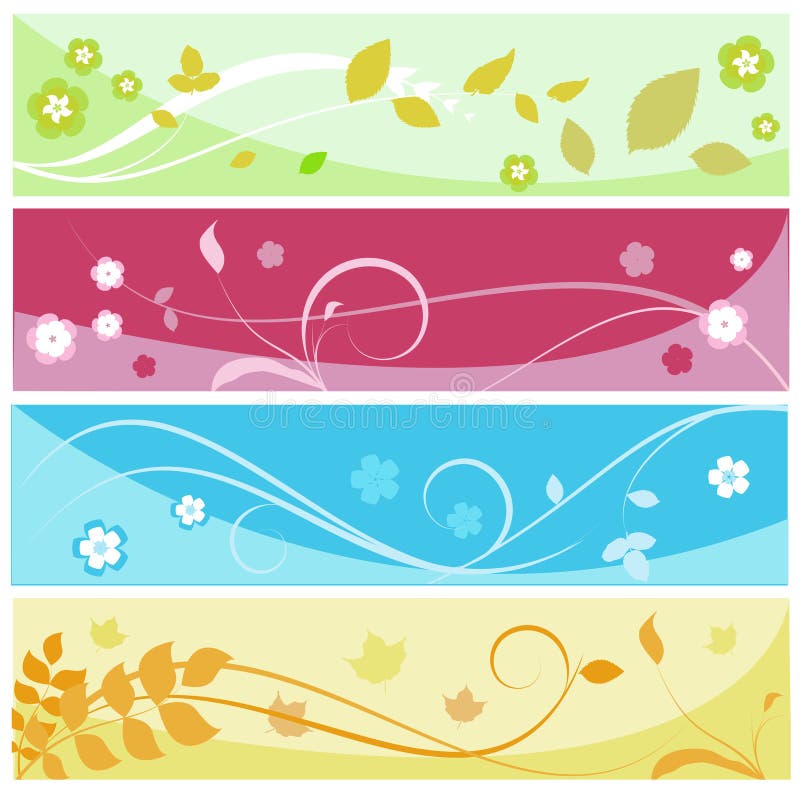 Floral banners stock vector. Illustration of meadow, vector - 14852443