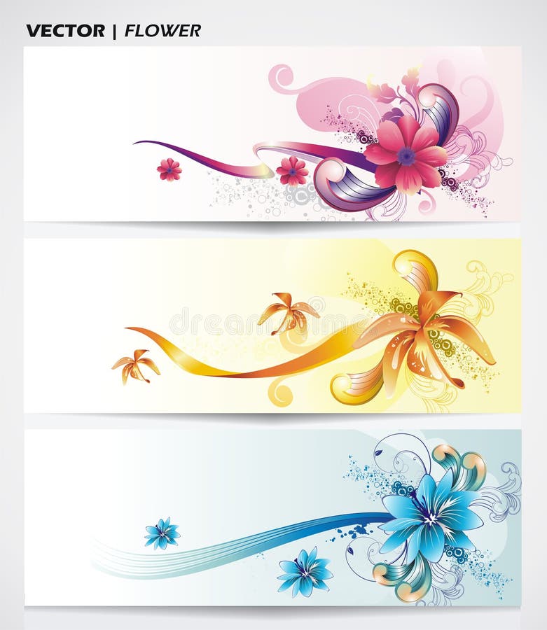 Floral banners stock vector. Illustration of artwork - 36582580