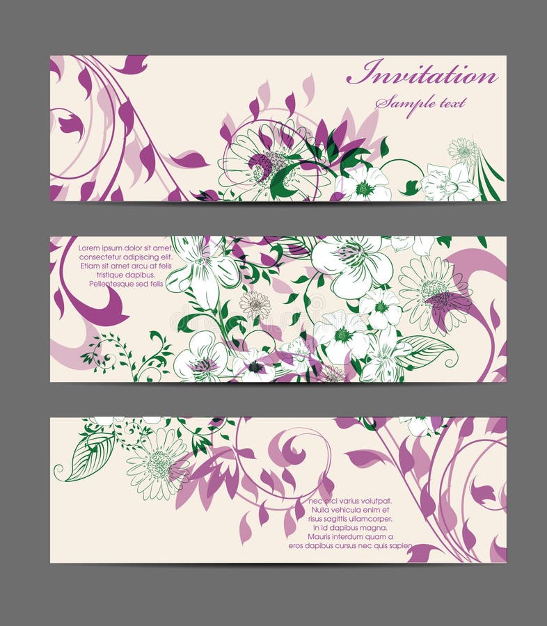 Floral banners stock vector. Illustration of wave, style - 30732484