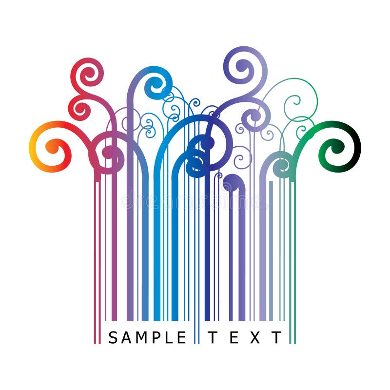 Floral barcode stock vector. Illustration of white, clip - 4897752