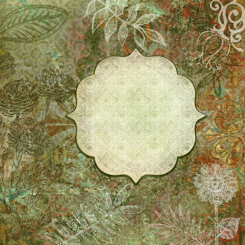 Floral batik frame stock illustration. Illustration of backdrop - 71032890