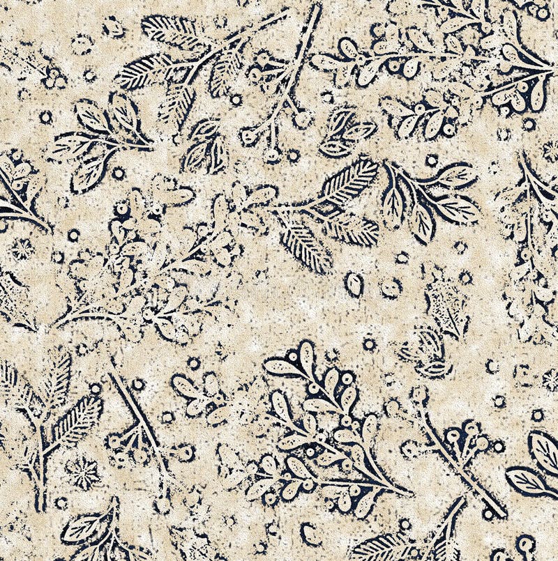 Floral Batik Tie Dye Texture Modern Pattern Classic Stock Illustration ...