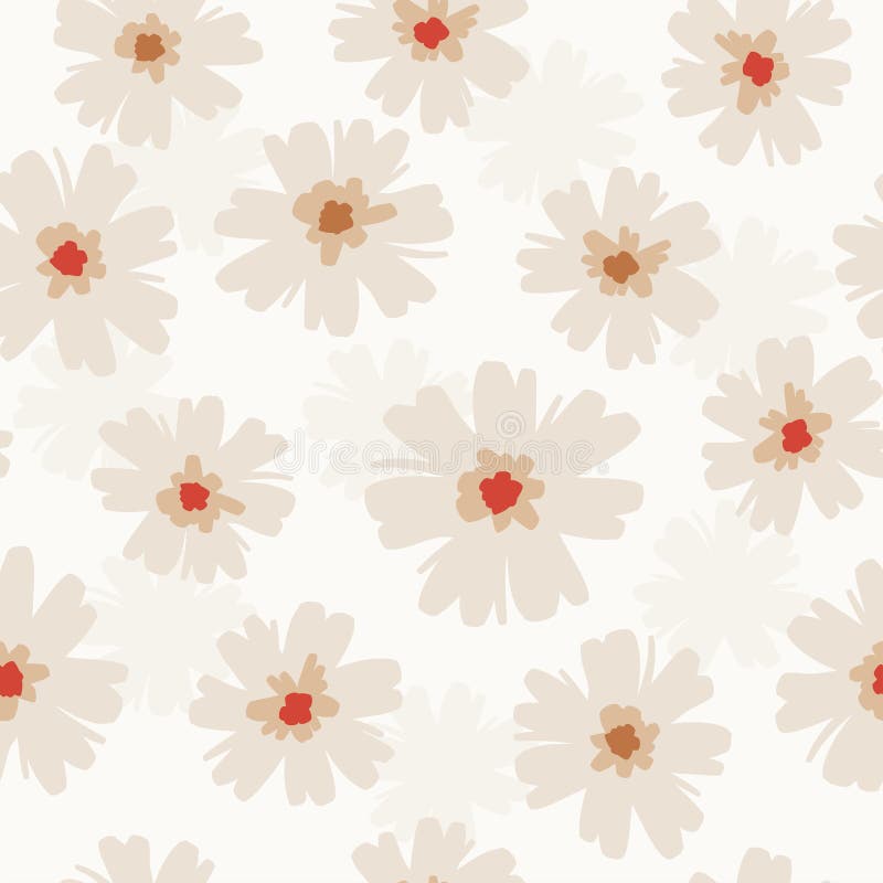 Floral Beige Seamless Pattern Stock Vector - Illustration of beauty ...