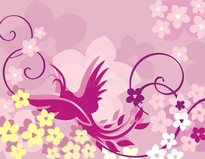 Floral Bird Background Series Stock Vector - Illustration of garden ...