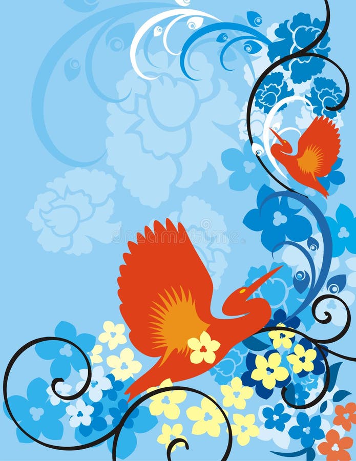 Floral Bird Background Series Stock Vector - Illustration of garden ...