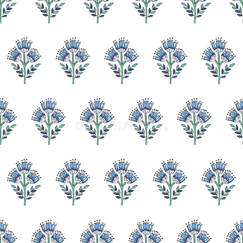 FLORAL BLOCK ALL OVER PRINT SEAMLESS PATTERN VECTOR ILLUSTRATION Stock ...