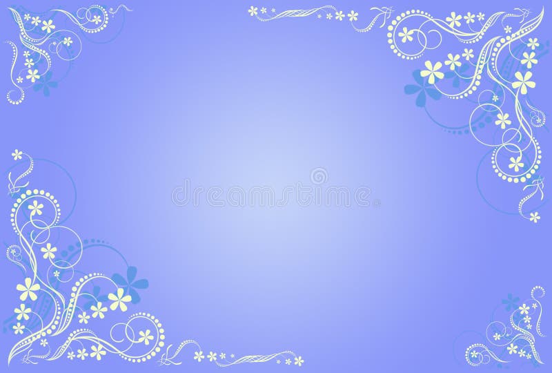 Floral Blue Artistic Frame Picture. Image: 17787938