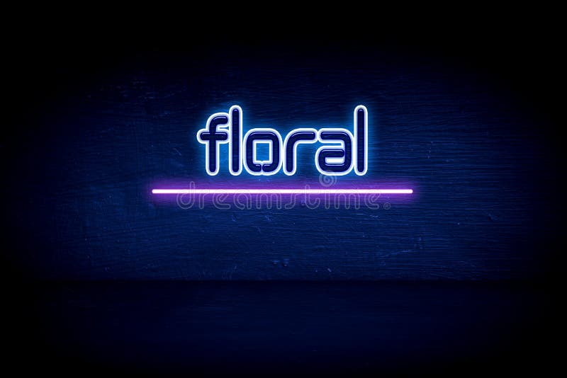 Floral - Blue Neon Announcement Signboard Stock Image - Image of ...