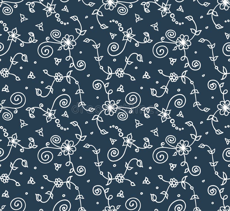 Floral blue pattern stock vector. Illustration of simple - 52487559