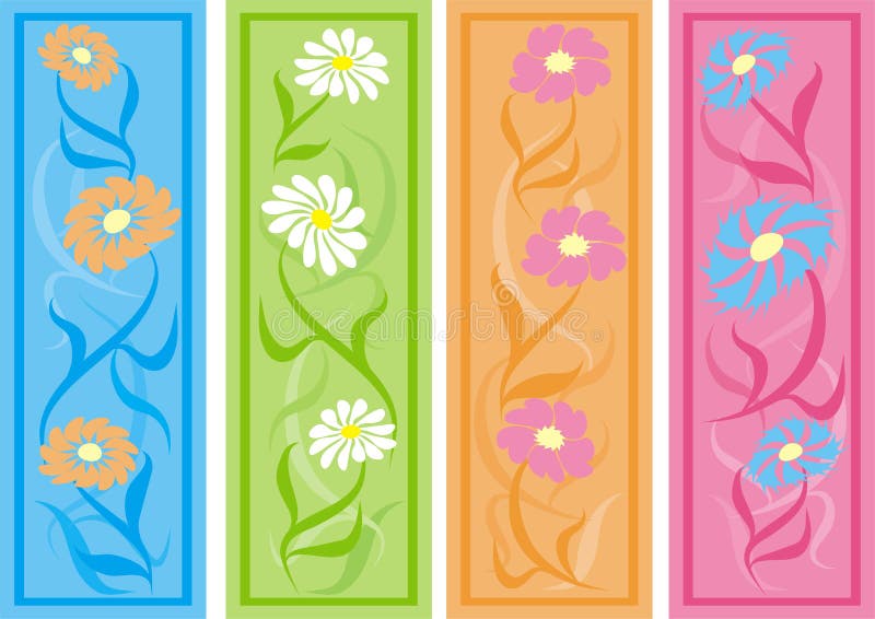 Floral bookmarks, vector stock vector. Illustration of frame - 874572