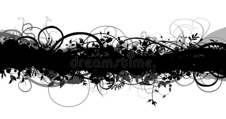 Floral Monochrome Border Stock Illustrations – 45,569 Floral Monochrome ...