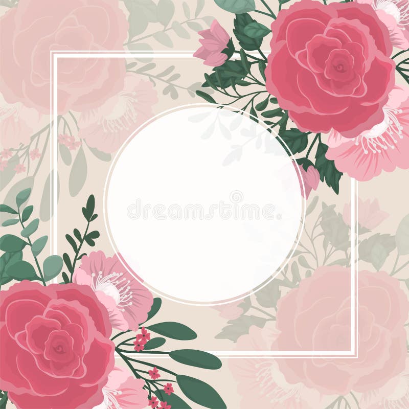 Floral Border Background - Pink Flower Border. Vector Stock Vector ...